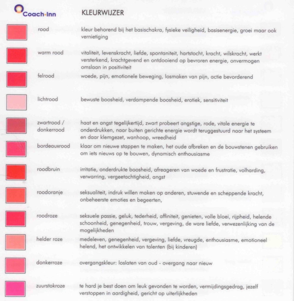Kleurwijzer - 6 pagina's met kleuruitleg